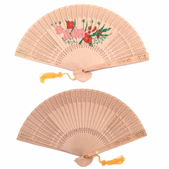 Vintage | Accents | 7 Vintage Hand Fans Paddles Trifold Folding | Poshmark